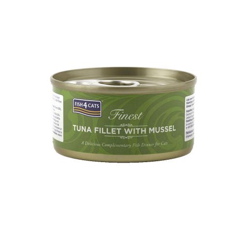 Fish 4 cats Can Tuna Fillet With Green Lipped Mussel 70g – Pets Pantry