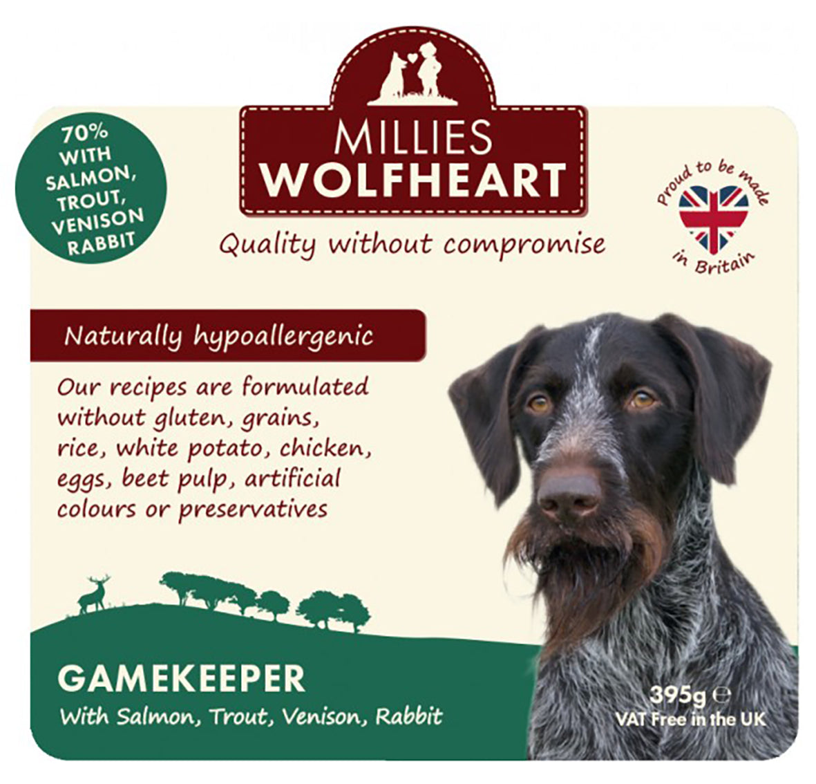 Millies Wolfheart Gamekeeper Wet Food 395g - Premium Wet Nutrition for ...