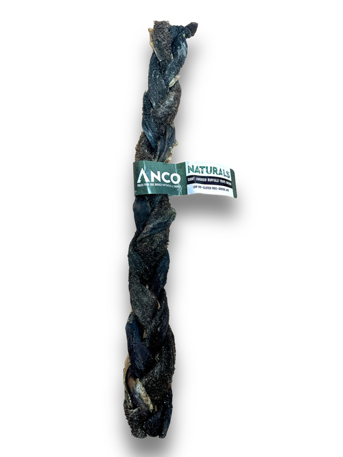 Anco Naturals Giant Smoked Buffalo Tripe Braid - A Probiotic-Rich Treat ...