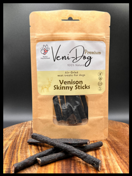 Veni-dog Venison Skinny Sticks 60g - High-Protein Treats for Dogs ...